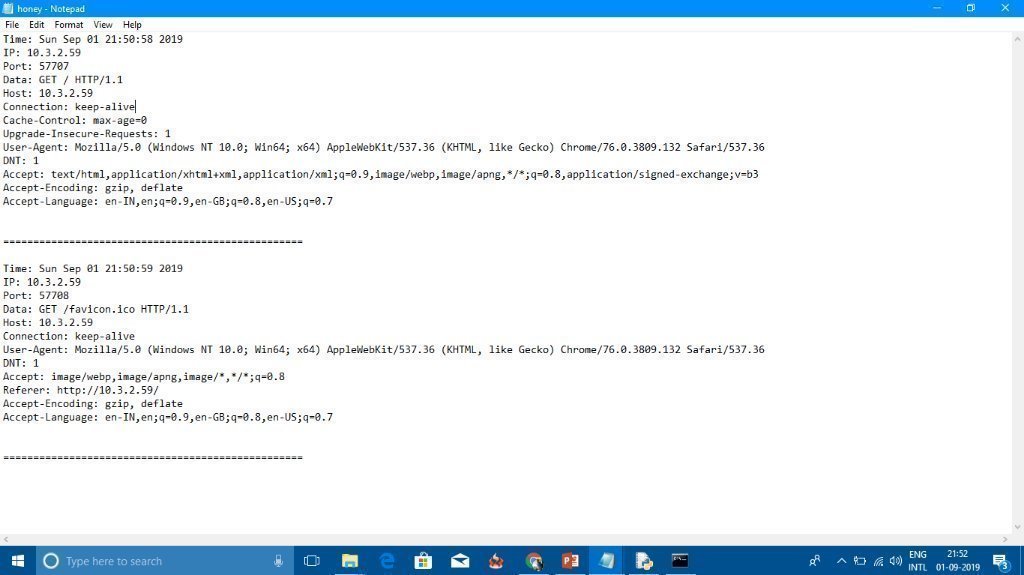 Honeypot | Intel Insiders | Chiranjib Parida, 09/01/2019
