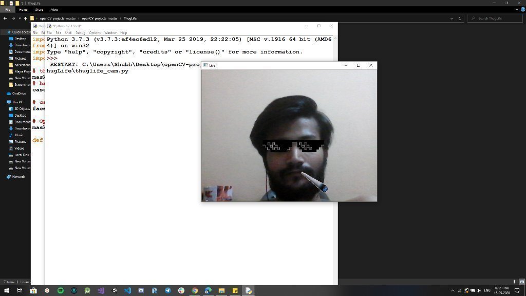 Thuglife-opencv | Intel Insiders | Shubhendra Singh Chauhan, 05/16/2020