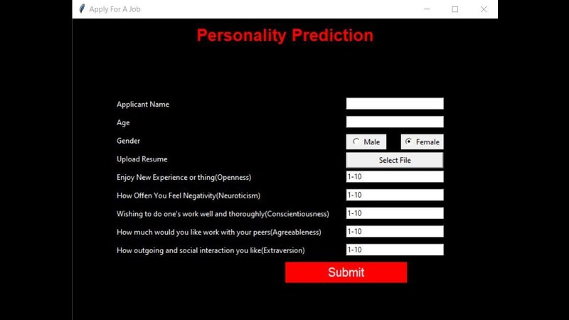 AI CV-Lizer Personality Prediction System | Intel DevMesh | Prajwal bk ...