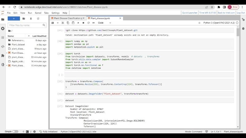 Plant Disease Prediction | Intel DevMesh | Apoorva Vasishtha, 03/16/2023