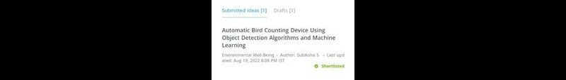 Automatic Bird Counting Device Using The Object Detection Algorithm And Machine Learning Intel